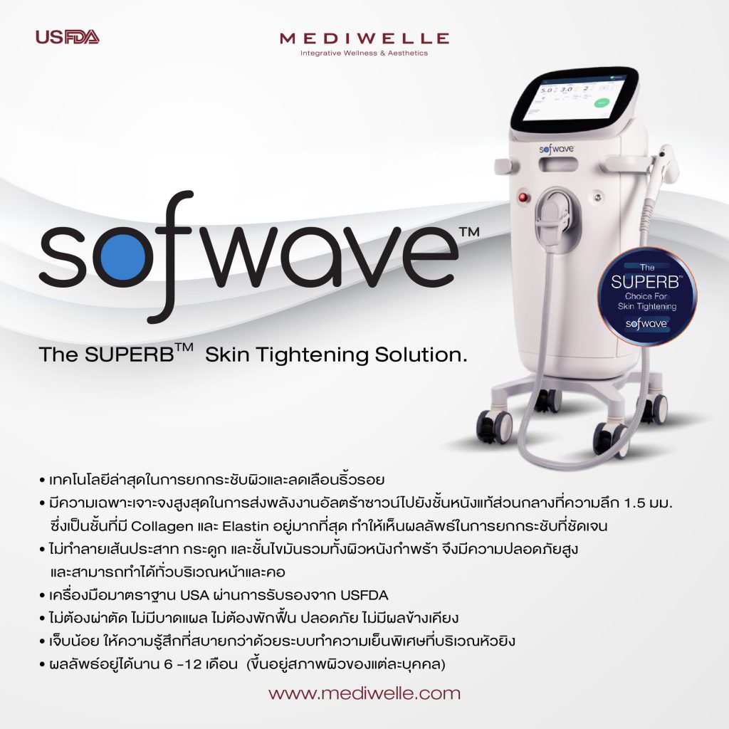 Sofwave นวัตกรรมยกกระชับใบหน้า โดยไม่ต้องผ่าตัด - Mediwelle